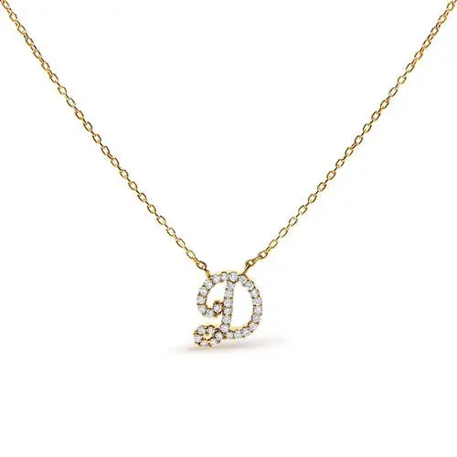 HAUS OF BRILLIANCE 10k Gold Diamond Accent Initial Pendant Necklace - Yellow | C